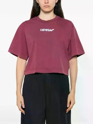 Off-White Cropped Logo T-shirt - Purple
