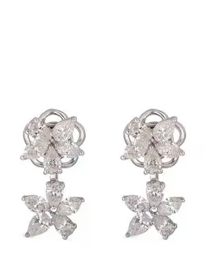 ZYDO Diamond Double Flower Earrings