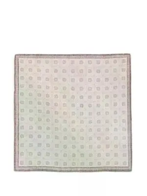 Eleventy Geometric-print Pocket Square - Neutrals
