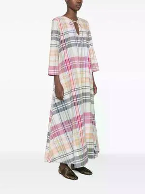 ORDI.TO Lavinia Check-print Maxi Dress