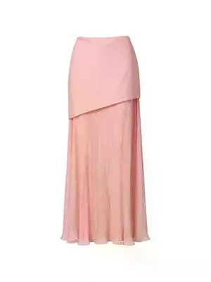 BAOBAB Asymmetrical Pleated Maxi Skirt - Pink