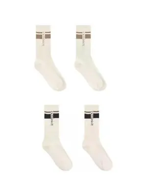 RETHINKIT STUDIOS Logo Intarsia Stripe Trim Crew Socks