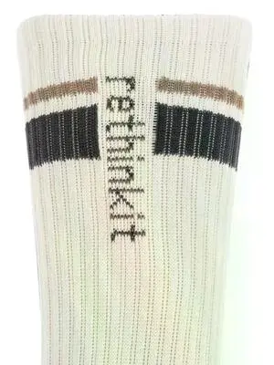 RETHINKIT STUDIOS Logo Intarsia Stripe Trim Crew Socks