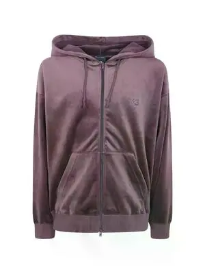 Yohji Yamamoto Velvet-effect Zip-up Hoodie - Purple