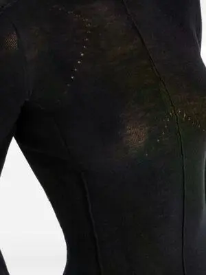 Elisabetta Franchi Knit Midi Dress With Openwork Geometric Patterns