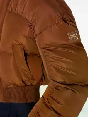 Elisabetta Franchi Down Jacket In Voile Fabric
