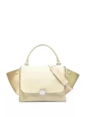 Celine 2013 Medium Bicolor Calfskin And Suede Trapeze Satchel - Brown