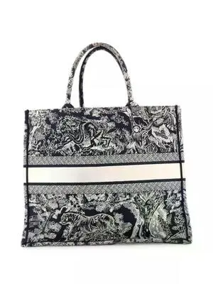DIOR Book Embroidered Canvas Large Tote Bag