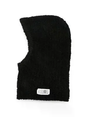 MAISON MARGIELA Logo Patch Bouclé Balaclava - Black