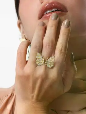 TANYA FARAH Butterfly Motif Diamond Ring - Gold