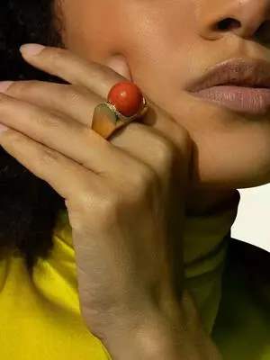 ALETTO BROTHERS Mediterranean Coral And Diamond Ring