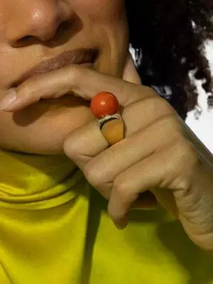 ALETTO BROTHERS Mediterranean Coral And Diamond Ring