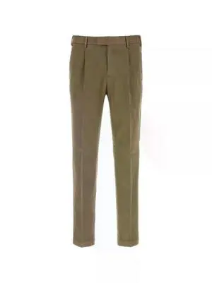 PT TORINO Pleated Turn-up Trousers - Brown