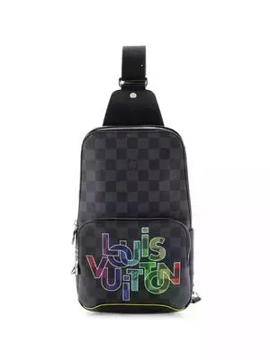 LOUIS VUITTON Avenue Sling Bag Limited Edition Interlinked Logo Damier Graphite Crossbody Bag