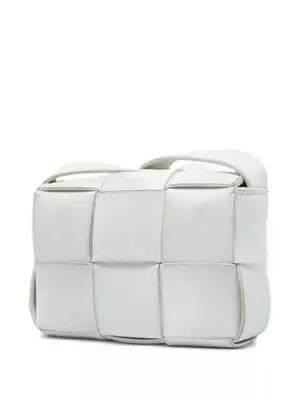 Bottega Veneta Candy Nappa Intrecciato Cassette Crossbody Bag - White