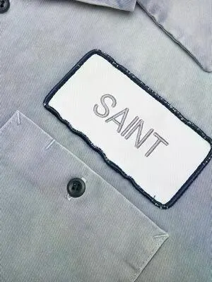 SAINT MXXXXXX Distressed Logo-patch Shirt
