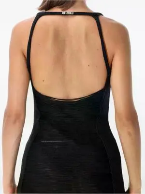 Attico Fringe-detail Open-back Mini Dress