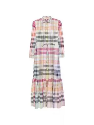 ORDI.TO Check-print Tiered Maxi Dress