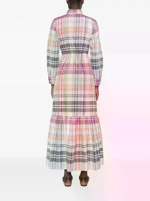 ORDI.TO Check-print Tiered Maxi Dress