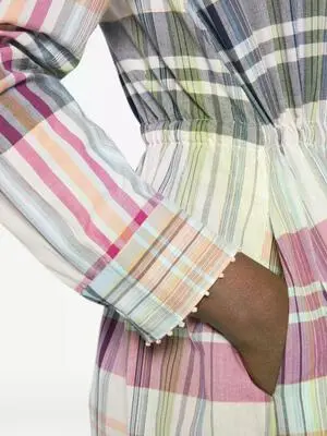 ORDI.TO Check-print Tiered Maxi Dress