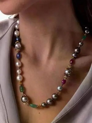 Verdura Multi-stone Necklace In 18k
