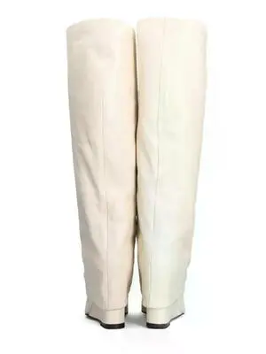 THE SELLER Pointed-toe Wedge Leather Boots - Neutrals