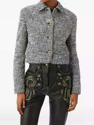 Versace Cropped Wool Bouclé Blouson