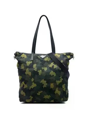 Prada 2013-2026 Tessuto Stampato Satchel - Green