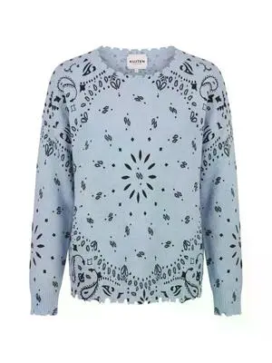 KUJTEN Mela Bandana-print Sweater - Blue
