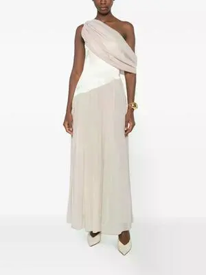 ABADIA Gwen Draped One-shoulder Maxi Dress