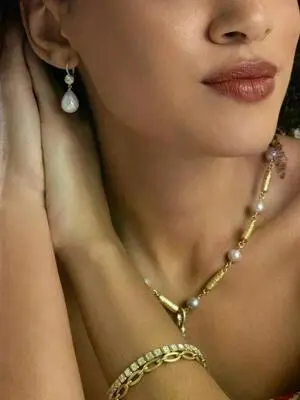 SYLVA & CIE Diamond And Pearl Drop Earrings