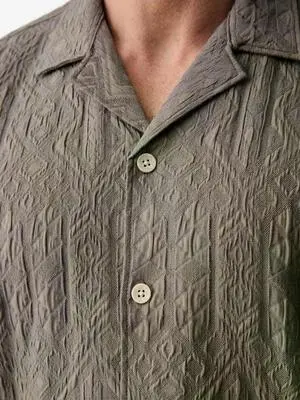 LINDBERGH Geometric-pattern Camp-collar Shirt