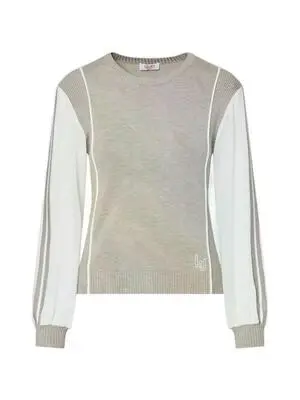 Liu Jo Fine Knit Paneled Sweater - Neutrals