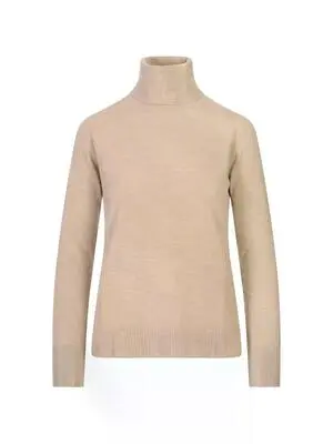 Max Mara Logo-embroidered Elbow-patch Sweater - Neutrals