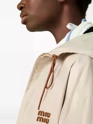 Miu Miu Single-breasted Panama Cotton Caban Jacket