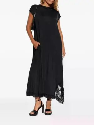 Vetements Lace-trim Asymmetric Midi Dress