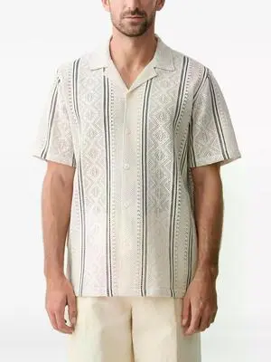 LINDBERGH Geometric-lace Striped Shirt