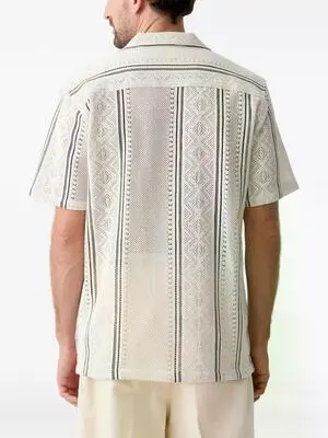 LINDBERGH Geometric-lace Striped Shirt