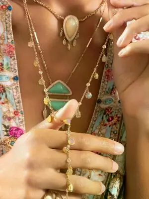 Jacquie Aiche 14k Yellow Opal And Diamond Y Necklace
