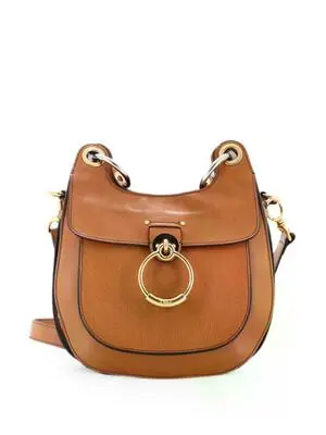 Chloé Tess Leather Small Hobo Bag - Brown