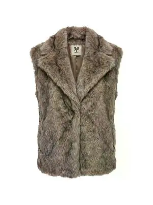 ANIYE BY Faux-fur Notched-lapels Gilet - Neutrals