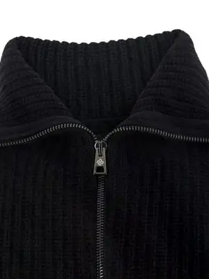 Tagliatore Ribbed-knit Zip-up Cardigan