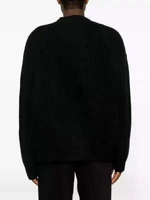ROBERTO COLLINA Ribbed Knit V-neck Cardigan