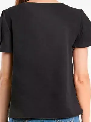 MOLLY BRACKEN Flutter-sleeve Top With V-neck And Lace Trim