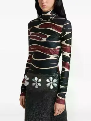 Marni Crimson Flow Turtle-neck T-shirt