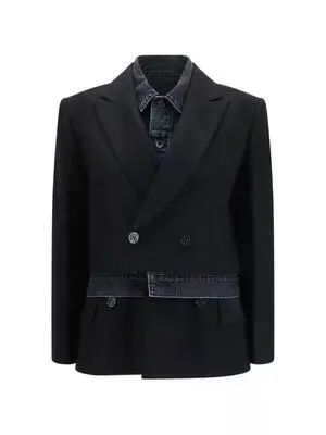 Sacai Denim-panel Blazer