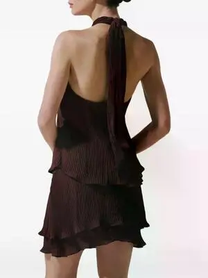BAOBAB Pleated Layered Mini Skirt - Brown