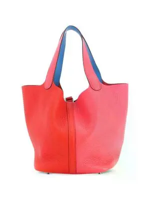 Hermès Casaque Picotin Lock Bag Clemence Mm Bucket Bag - Blue