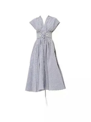 Alexis Riviera Gingham Midi Dress - Blue