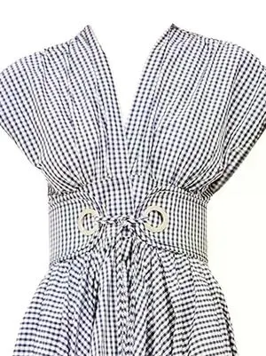 Alexis Riviera Gingham Midi Dress - Blue